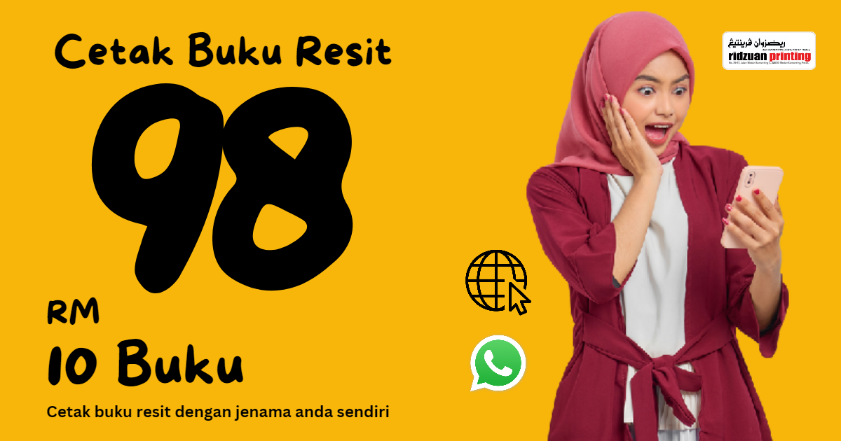 Cetak buku resit dengan jenama anda sendiri